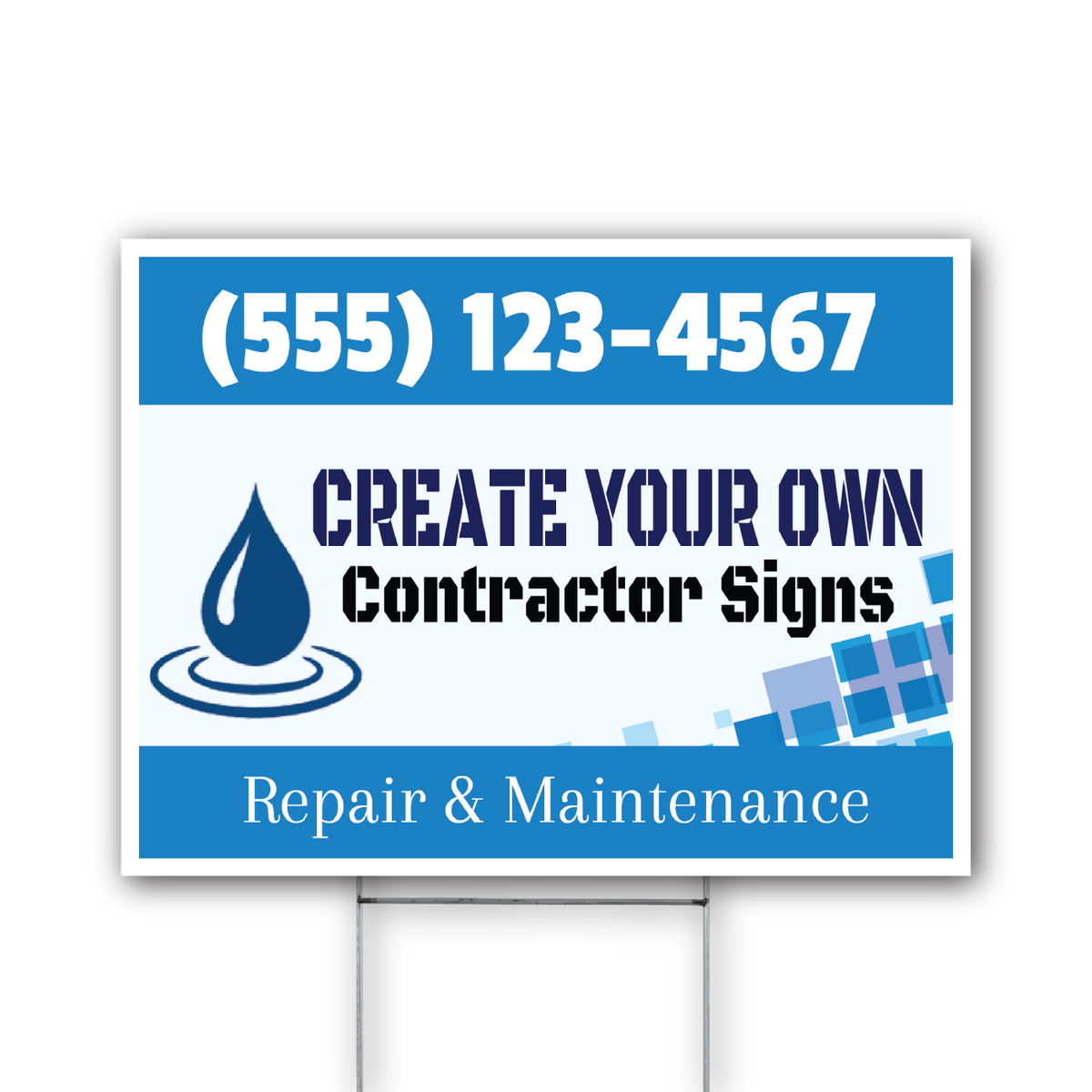 Contractor 18x24 Yard Sign With Free Stakes – Banner Giant