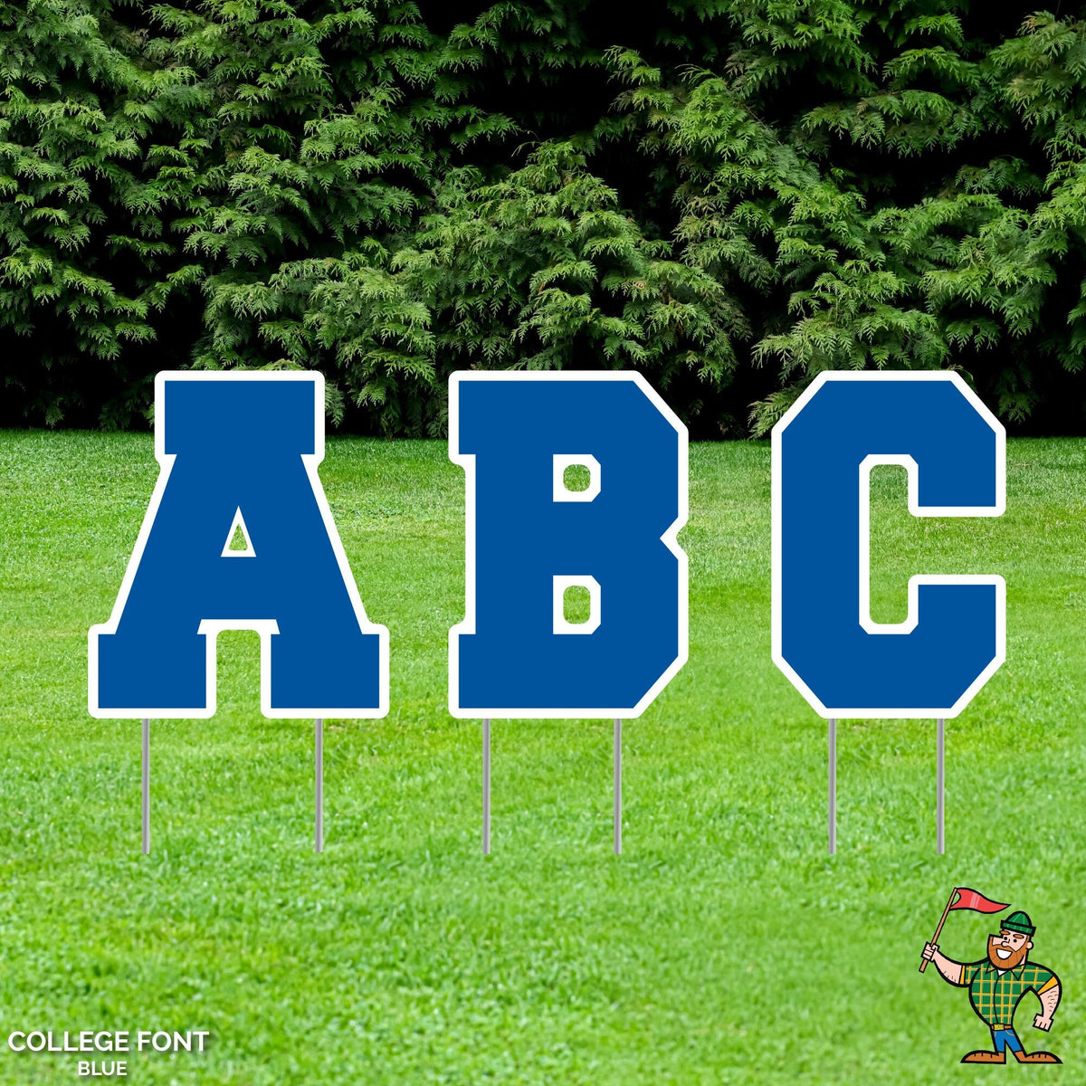 17" Customizable Lawn Letters with Stakes | College Font – Banner Giant