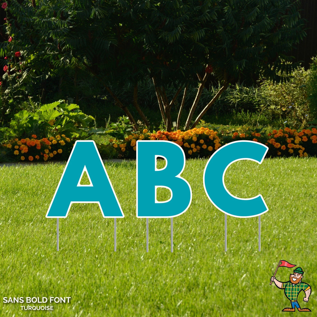 17" Customizable Letter Lawn Letters with Stakes | Sans Bold Font ...
