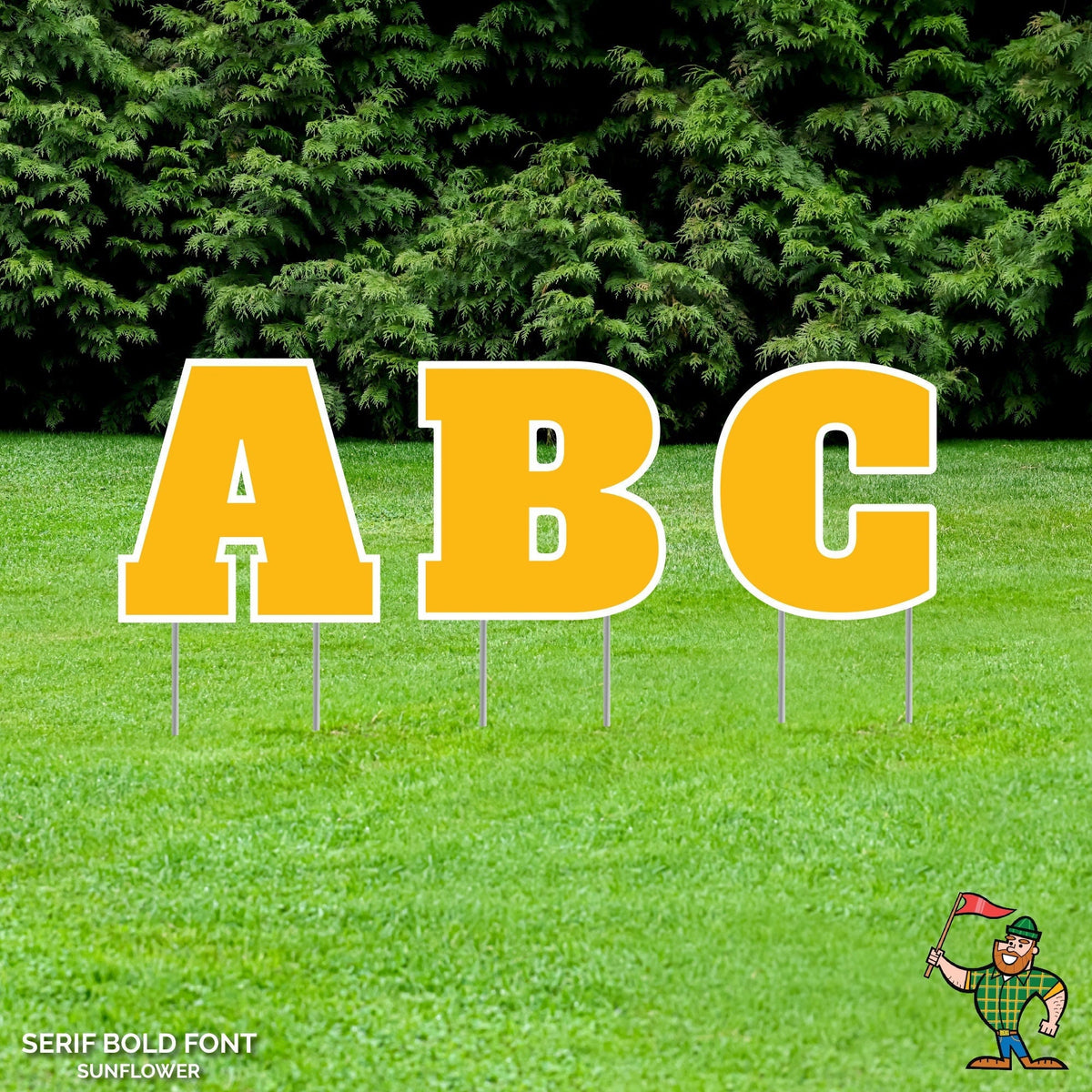 17" Customizable Lawn Letters with Stakes | Serif Bold Font – Banner Giant