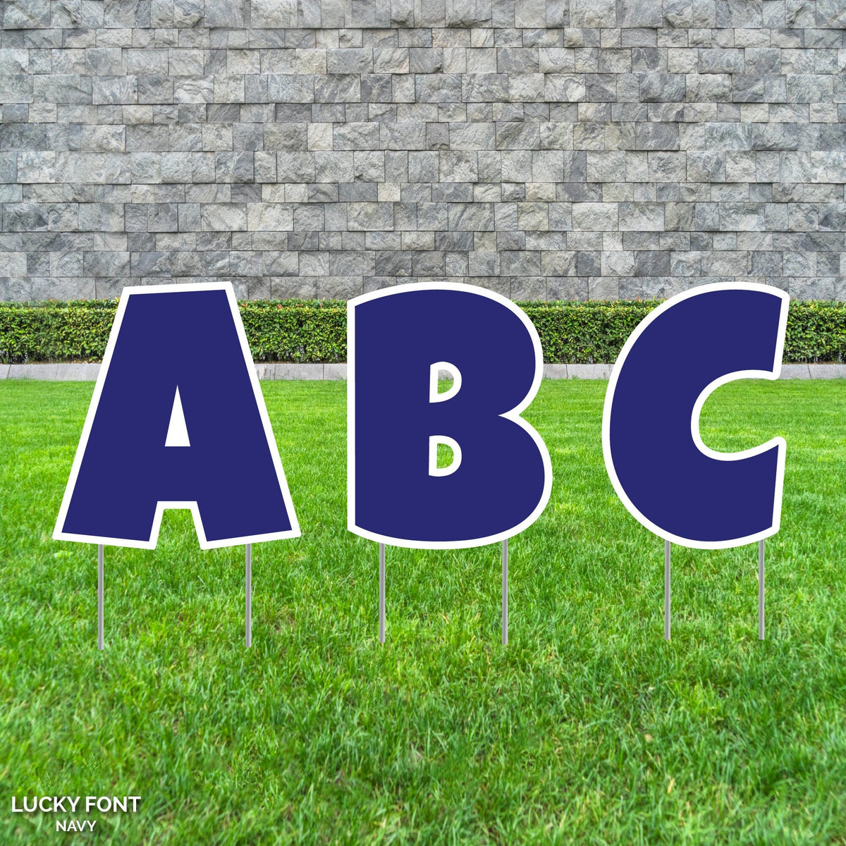 23.5" Tall Customizable Lawn Letters with Stakes | Lucky Font – Banner ...