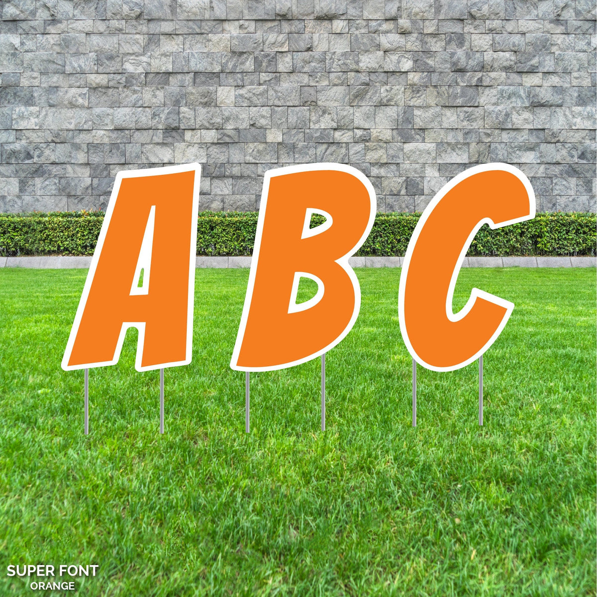 23.5" Tall Customizable Lawn Letters with Stakes | Super Font – Banner ...